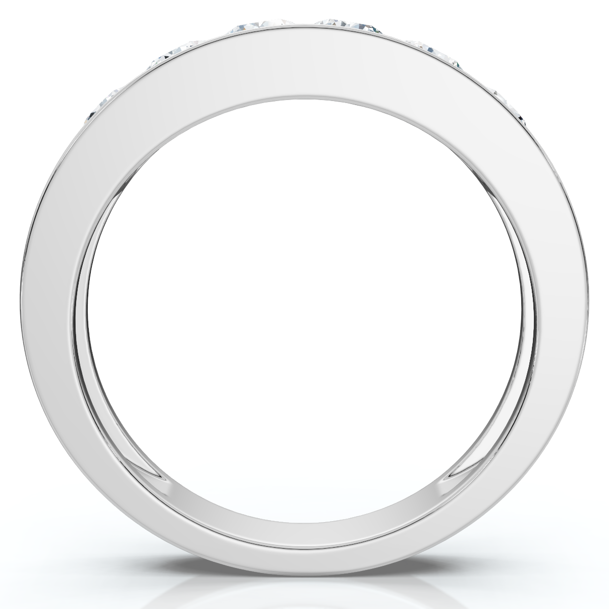 1Ct Diamond Channel Set Polished Wedding Band Mens Ring 14k Gold Lab ...