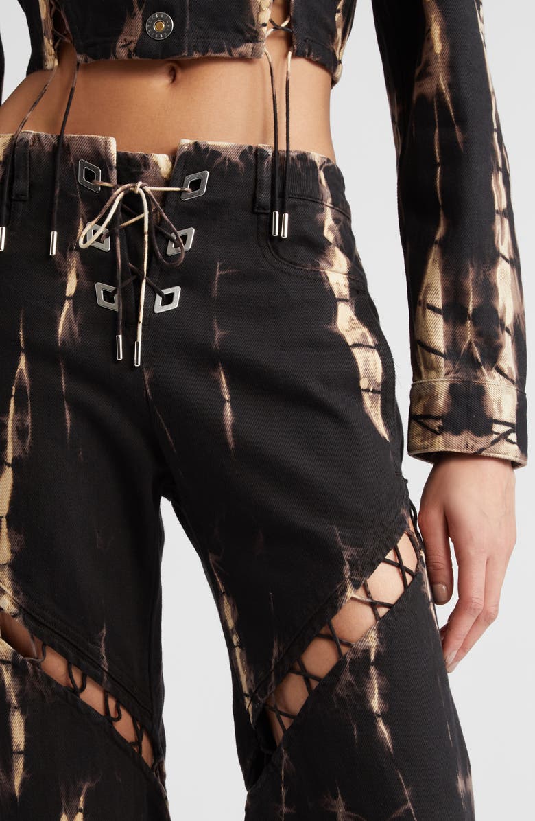 Dion Lee Tie Dye Spiral Laced Denim Pants | Nordstromrack