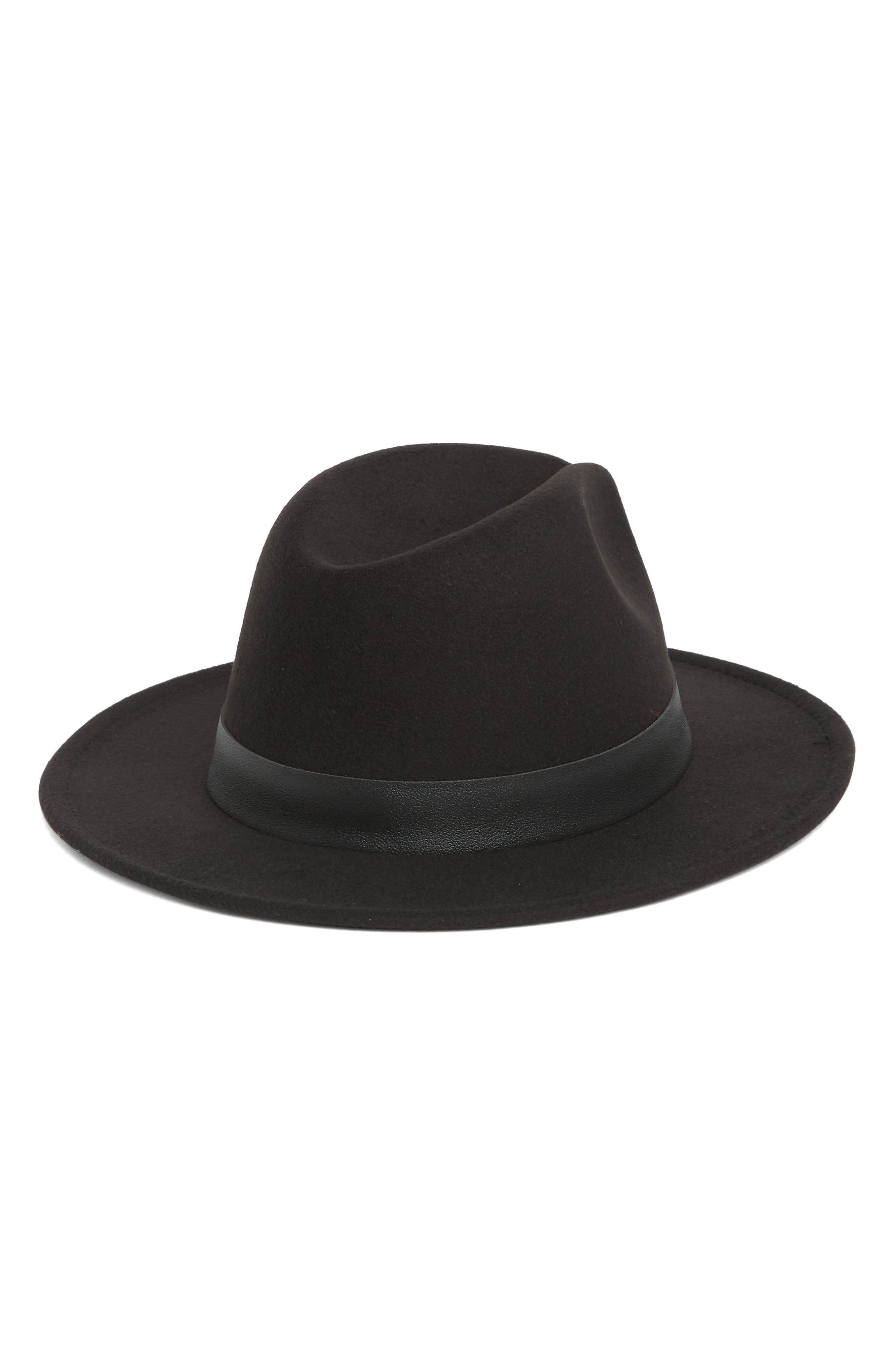 Vince Camuto Vegan Leather V-Band Panama Hat | Nordstromrack