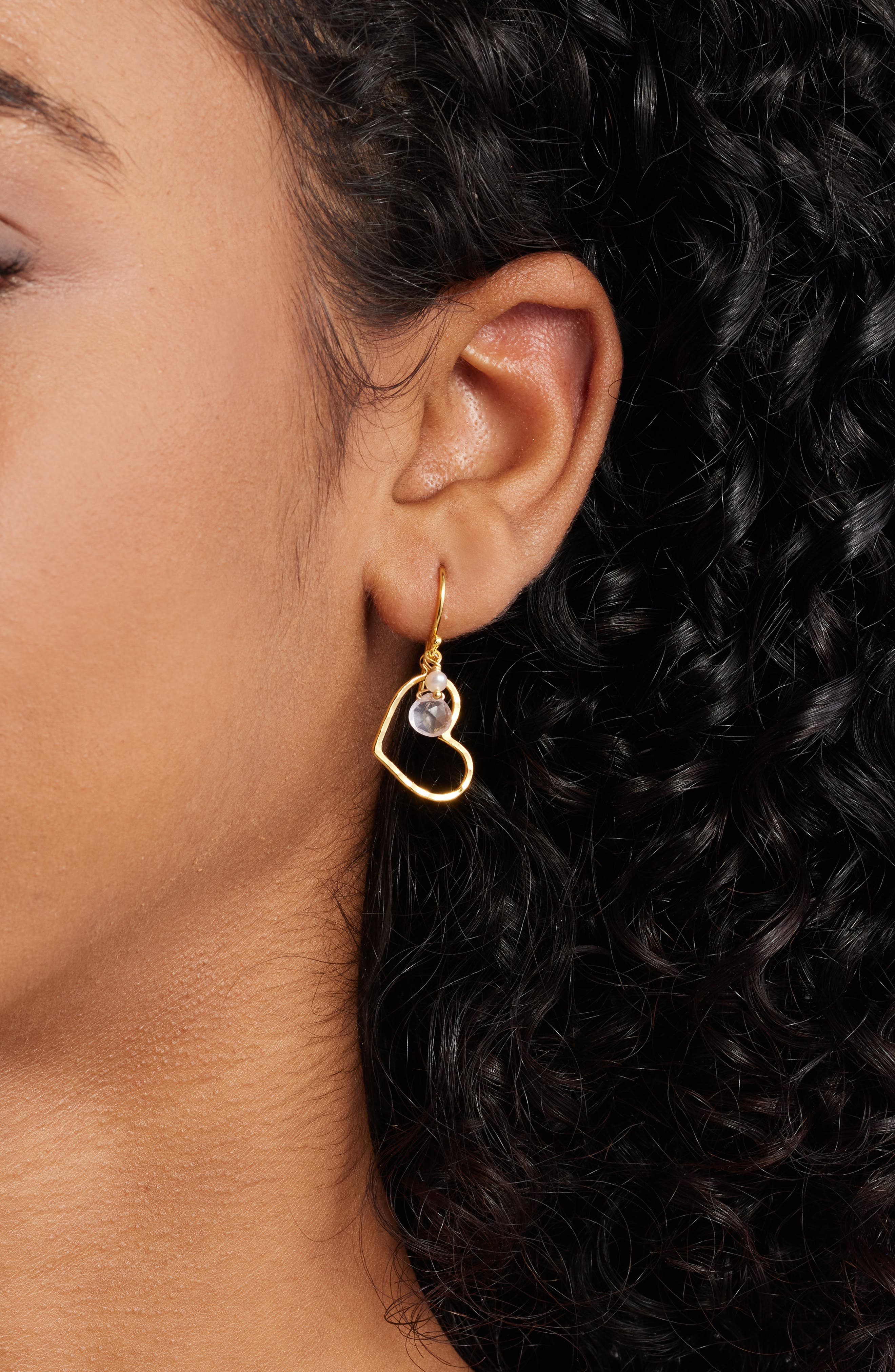 Kiara by Ki-ele Cherry Quartz Heart Drop Earrings | Nordstrom