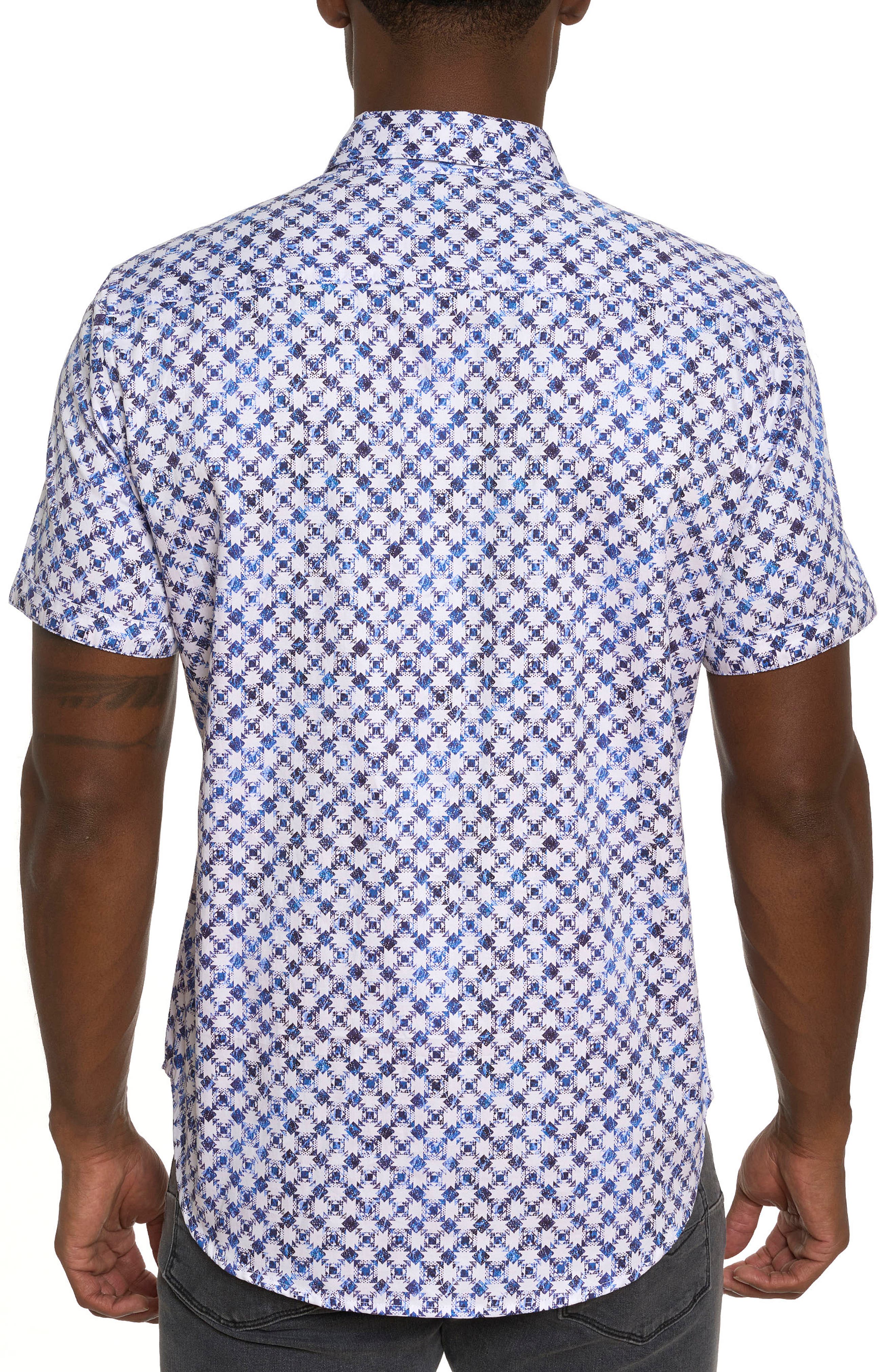 Robert Graham Backman Geo Print Short Sleeve Button-Up Shirt ...