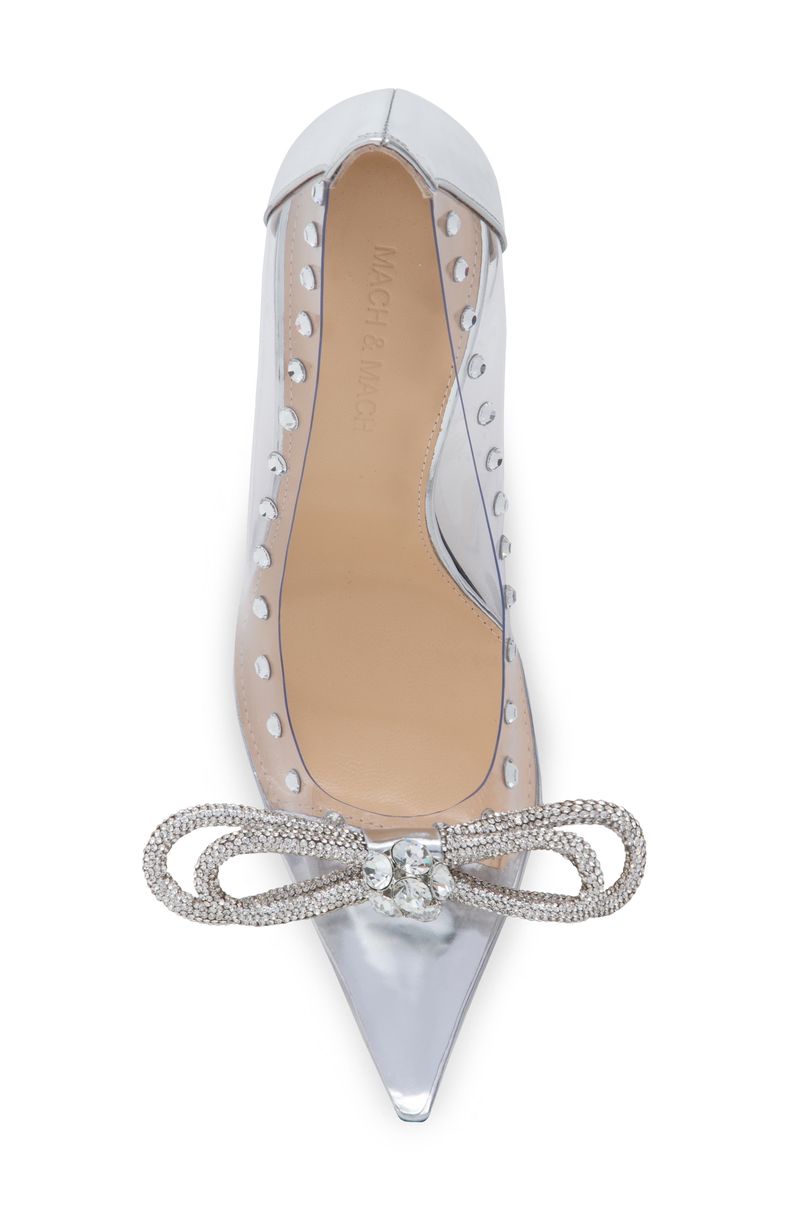 Mach & Mach Crystal Double Bow PVC Pointed Toe Pump (Women) | Nordstromrack