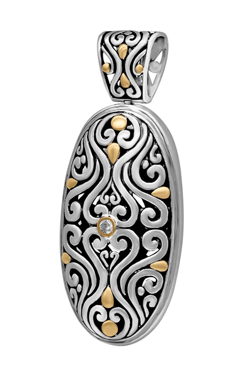 DEVATA Sterling Silver & 18K Gold Oval Filigree Pendant Necklace ...