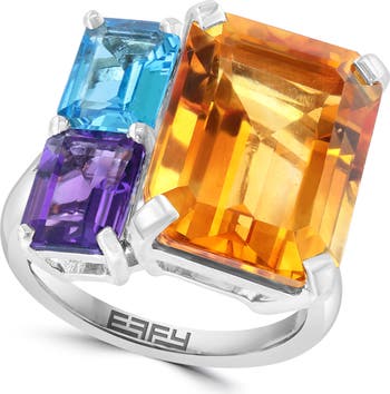 EFFY Sterling Silver Amethyst, Blue Topaz & Citrine Ring | Nordstromrack
