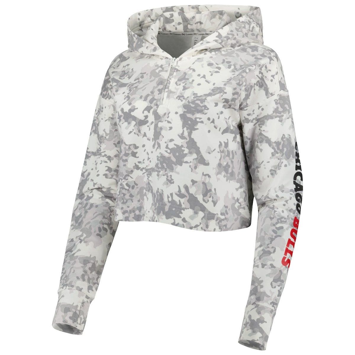 LUSSO Women's Lusso Gray/White Chicago Bulls Maia Tri-Blend Cropped ...