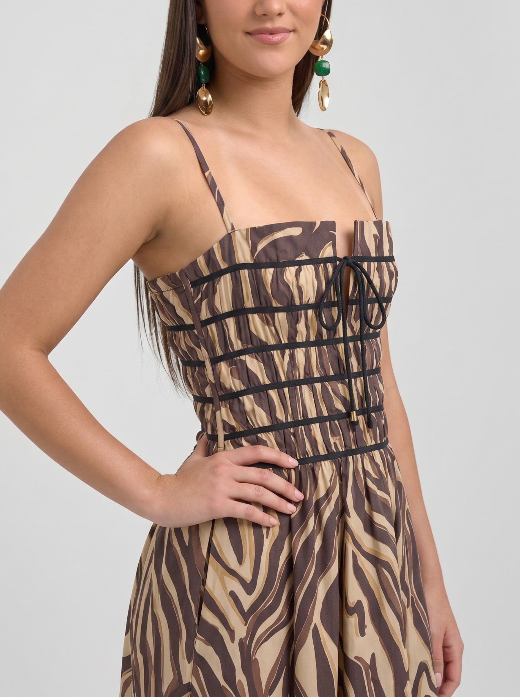 RACHEL Rachel Roy Zerra Smocked Corset Maxi Dress (Women) | Nordstrom