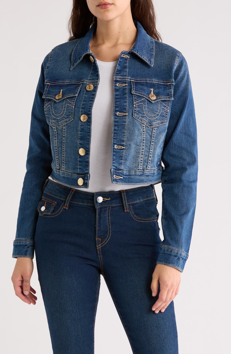 True Religion Jesse Crop Denim Jacket | Nordstromrack