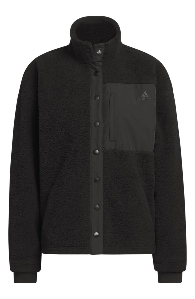 adidas Coze Textured Fleece Snap-Up Jacket | Nordstromrack