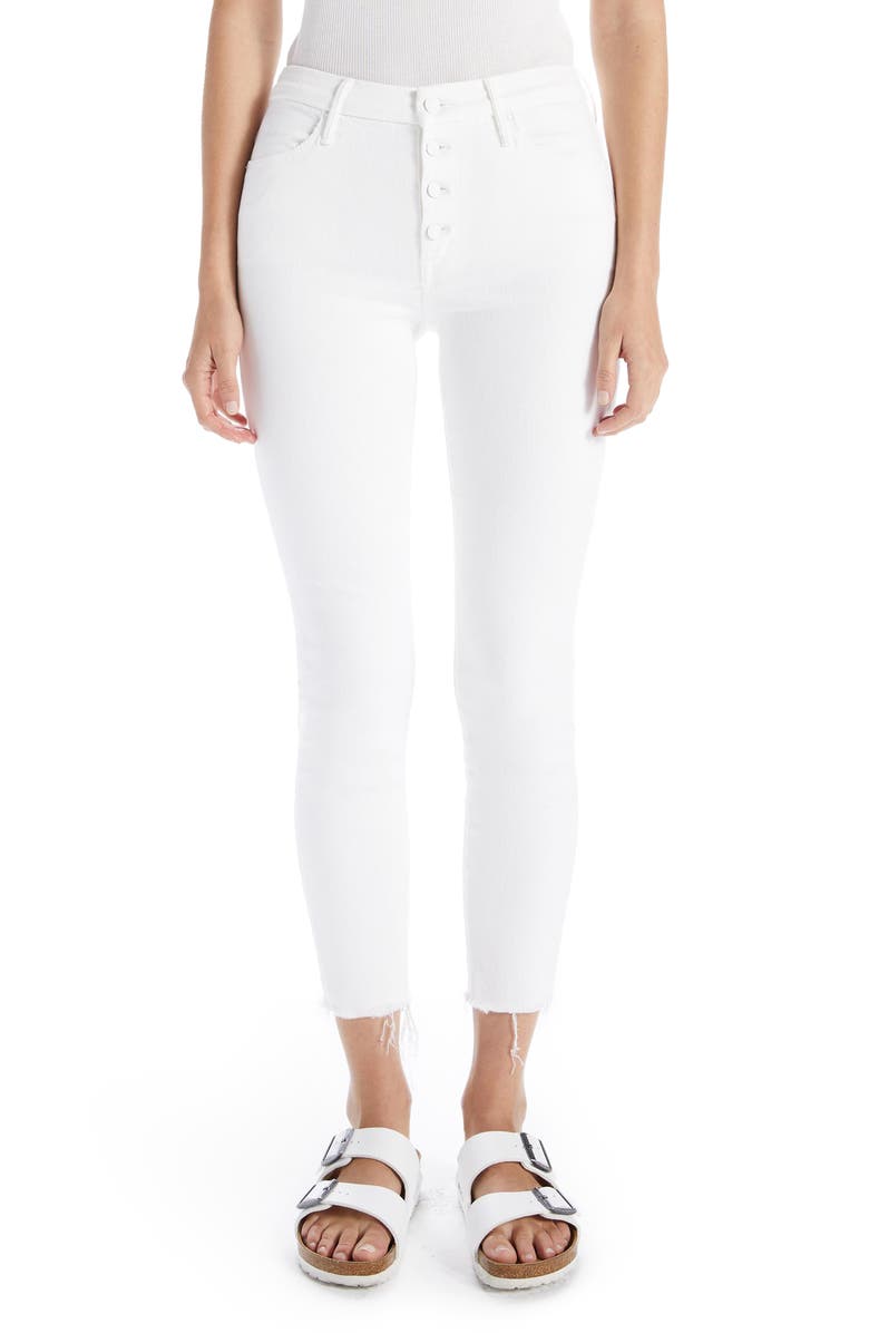 MOTHER The Pixie Frayed Hem High Waist Ankle Skinny Jeans | Nordstrom