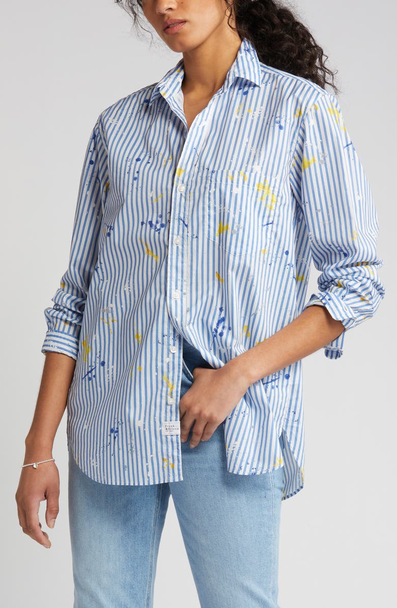 Frank & Eileen Joedy Paint Splatter Stripe Relaxed Button-Up Shirt ...