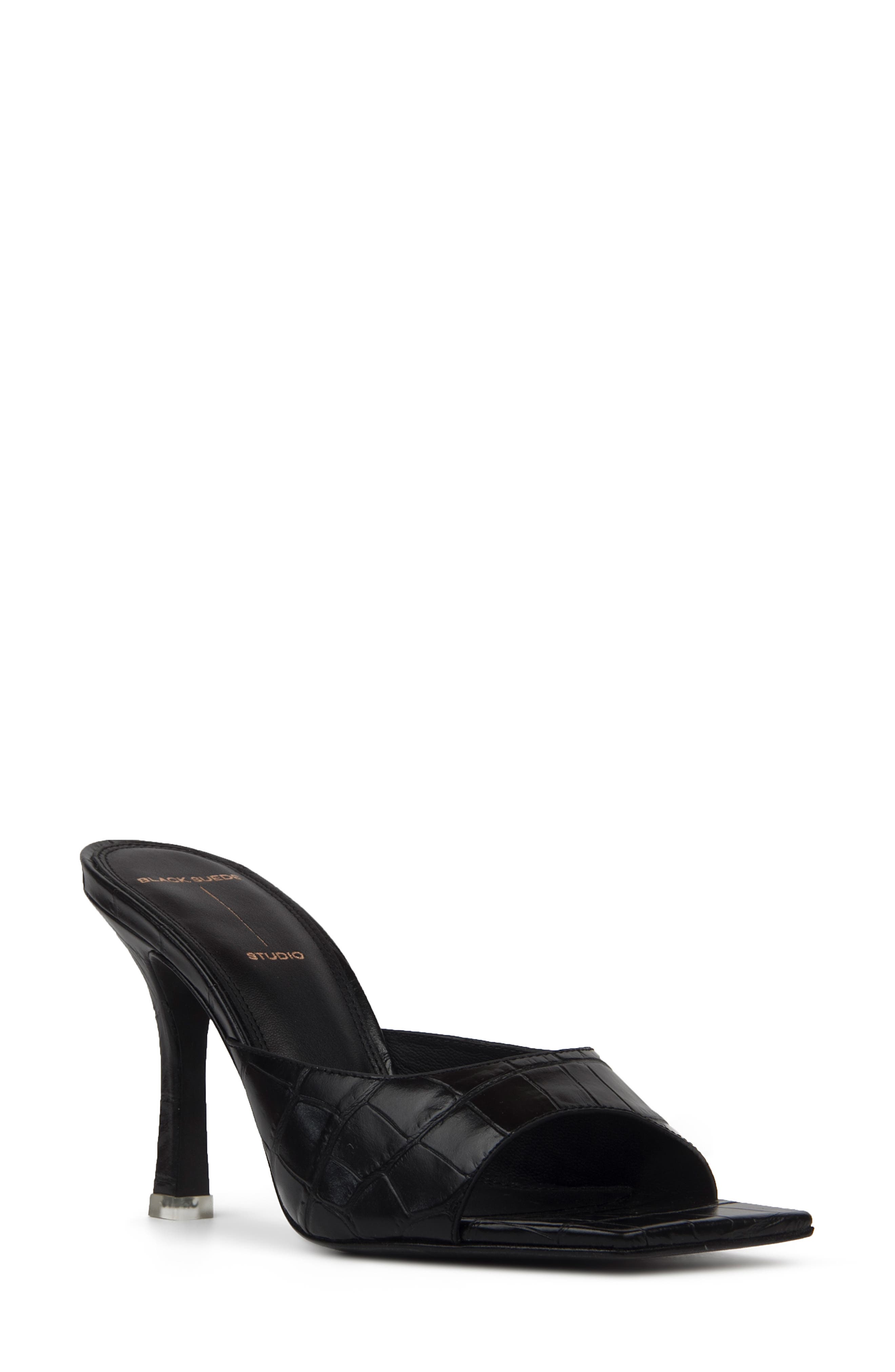 BLACK SUEDE STUDIO Celine Croc Embossed Sandal (Women) | Nordstromrack