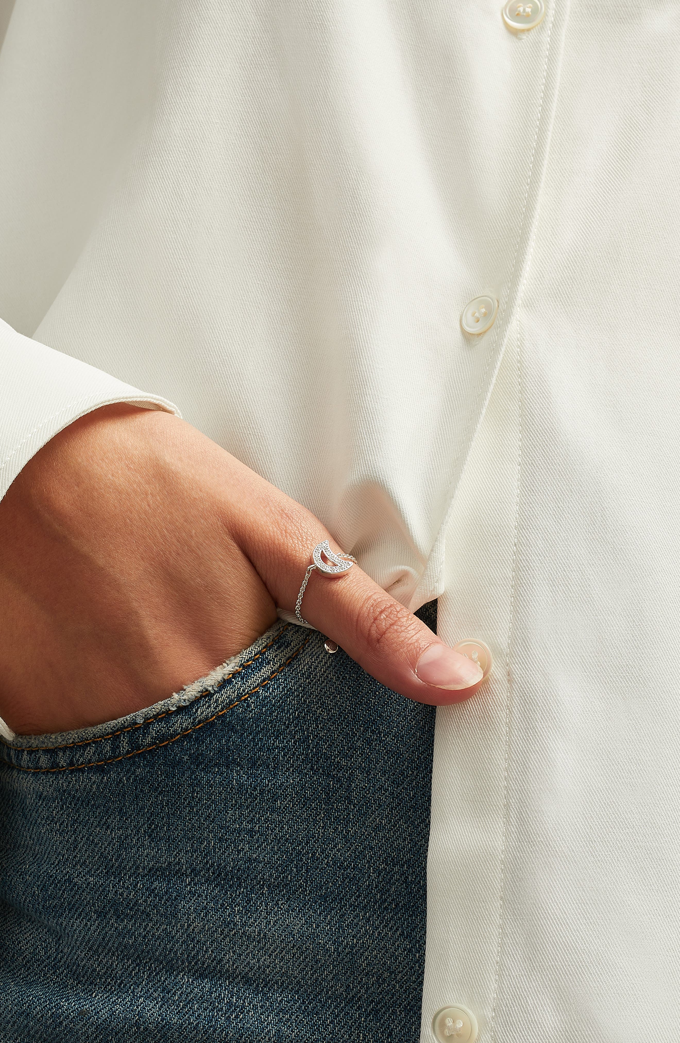 Monica Vinader Alphabet Diamond Moon Friendship Ring | Nordstromrack