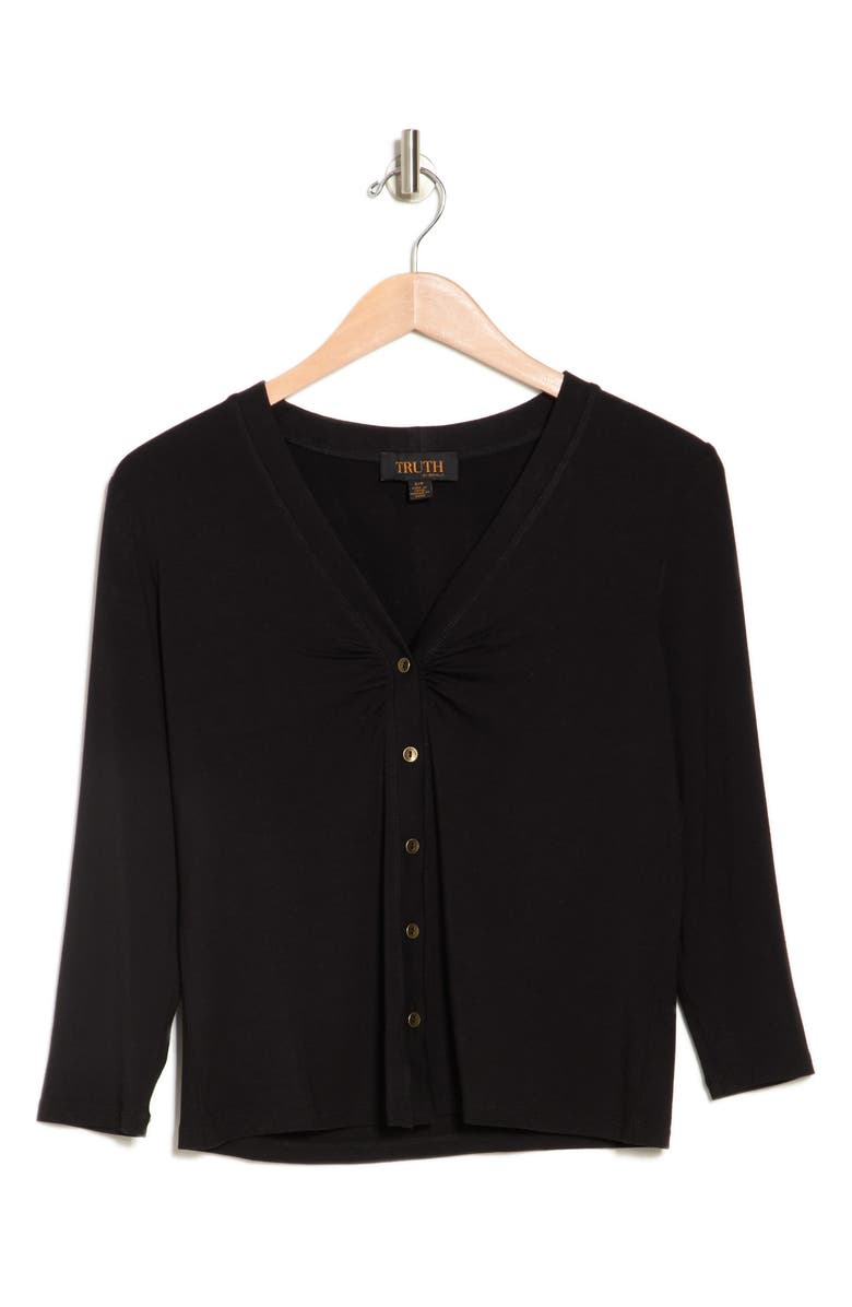 TRUTH Long Sleeve V-Neck Buttoned Top | Nordstromrack