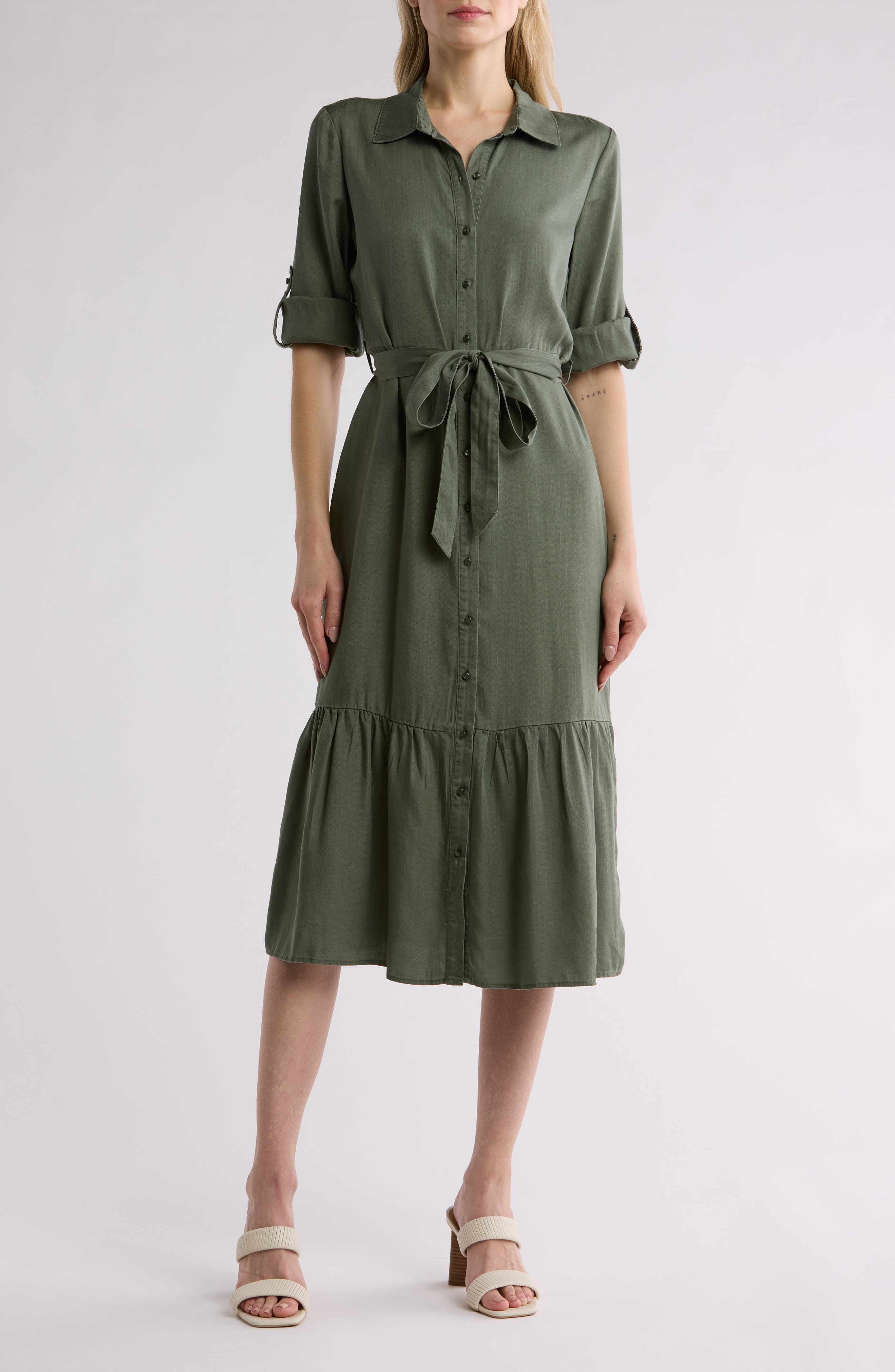 Nanette Lepore Tie Waist Chambray Shirtdress | Nordstromrack