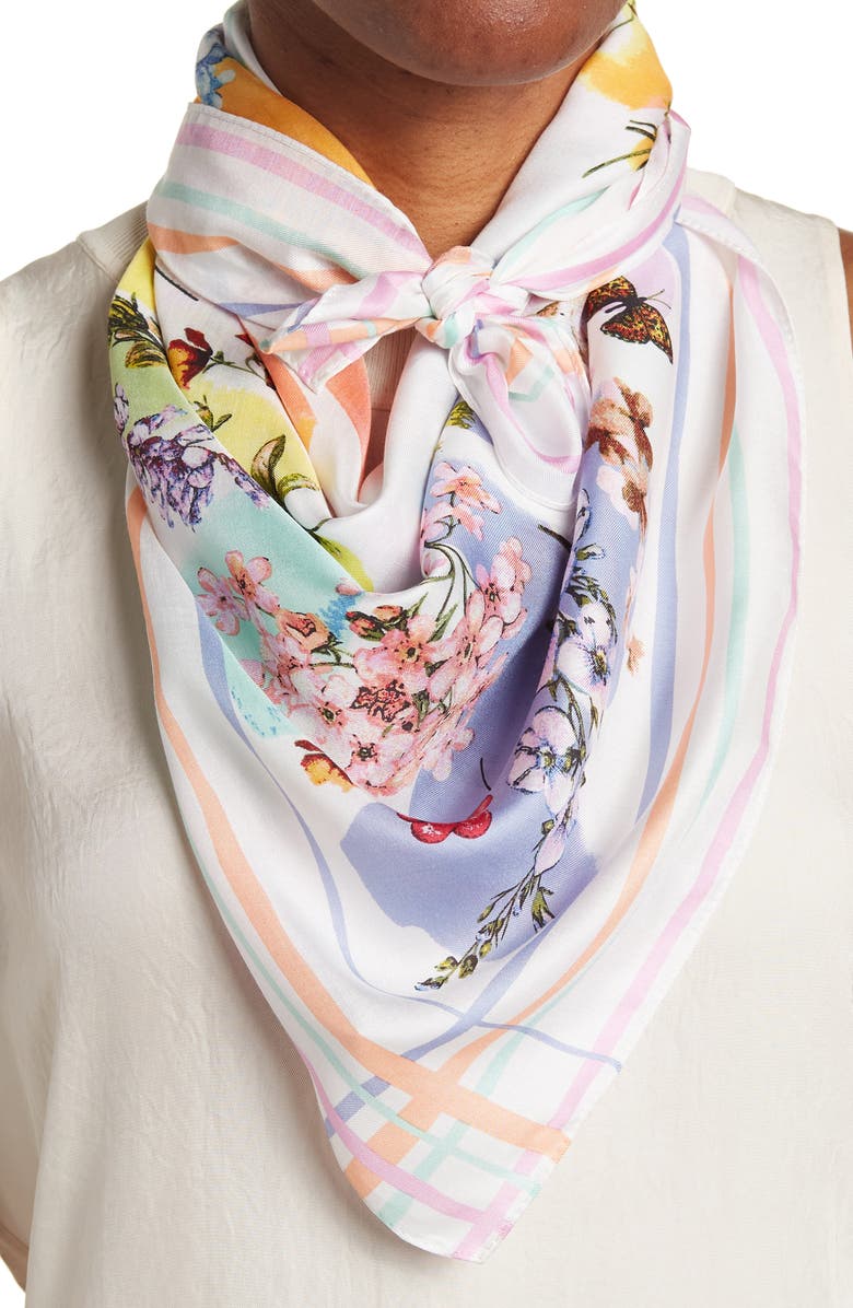 Vince Camuto Botanical Watercolor Square Scarf | Nordstromrack