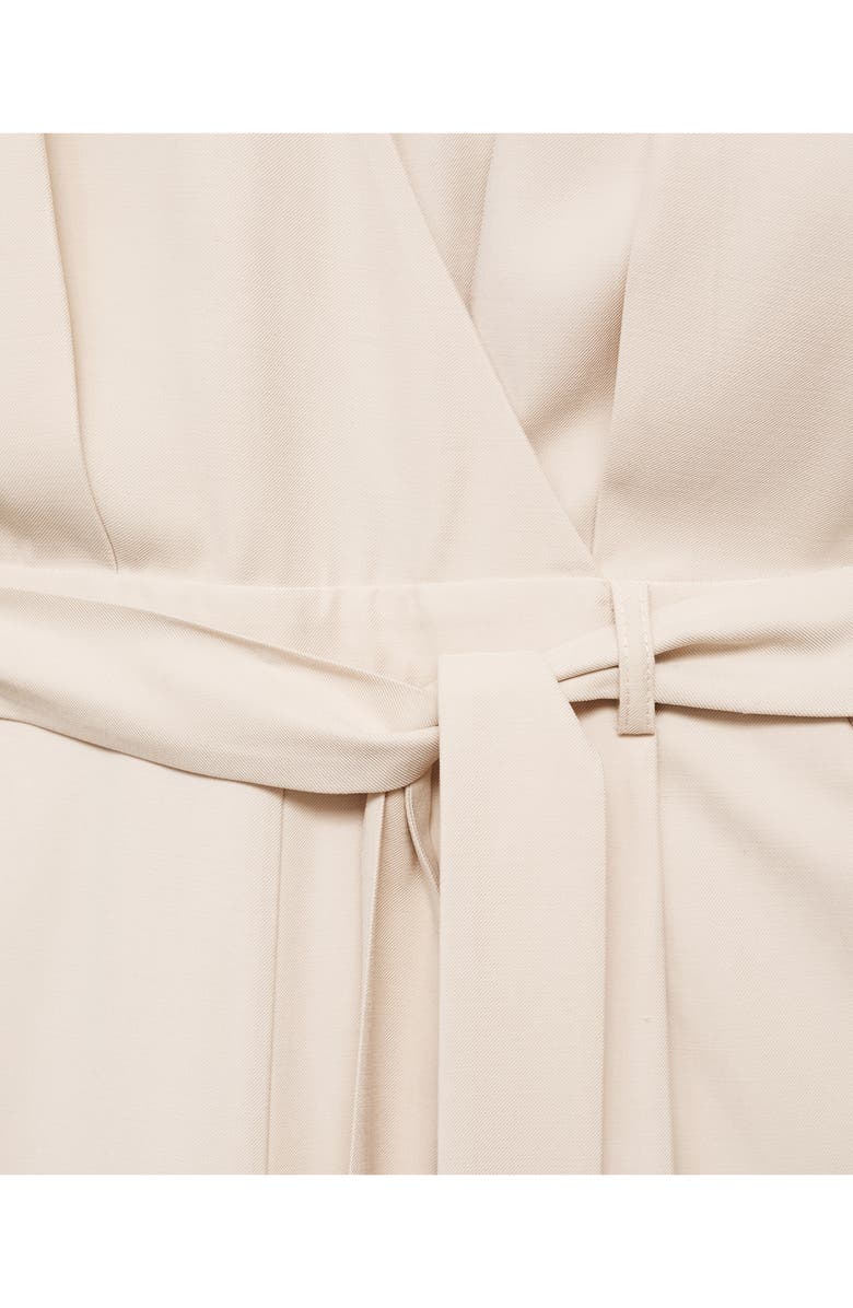 MANGO Tie Waist Faux Wrap Wide Leg Jumpsuit | Nordstrom