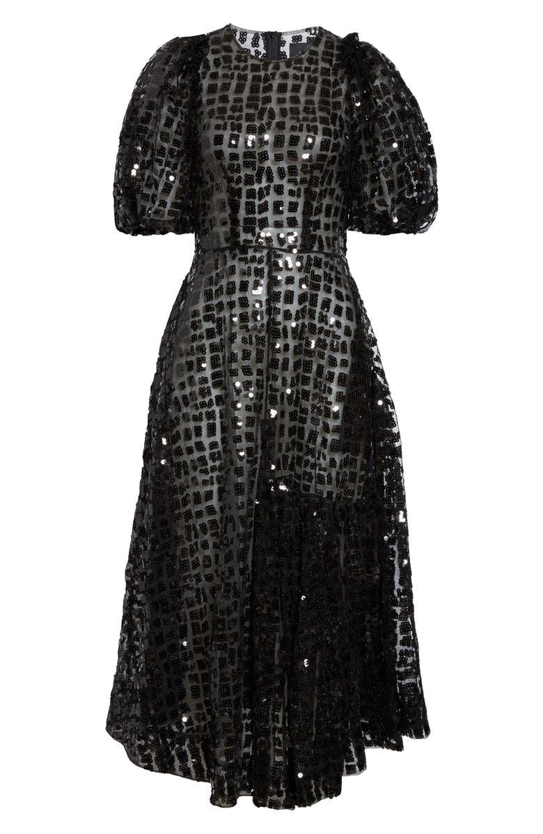 Simone Rocha Sequin Grid Midi Dress | Nordstrom