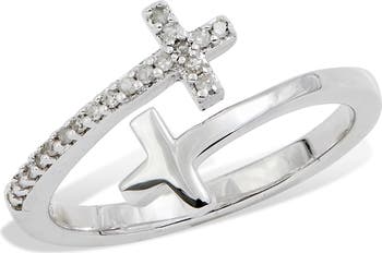 SAVVY CIE JEWELS Diamond Cross Ring | Nordstromrack