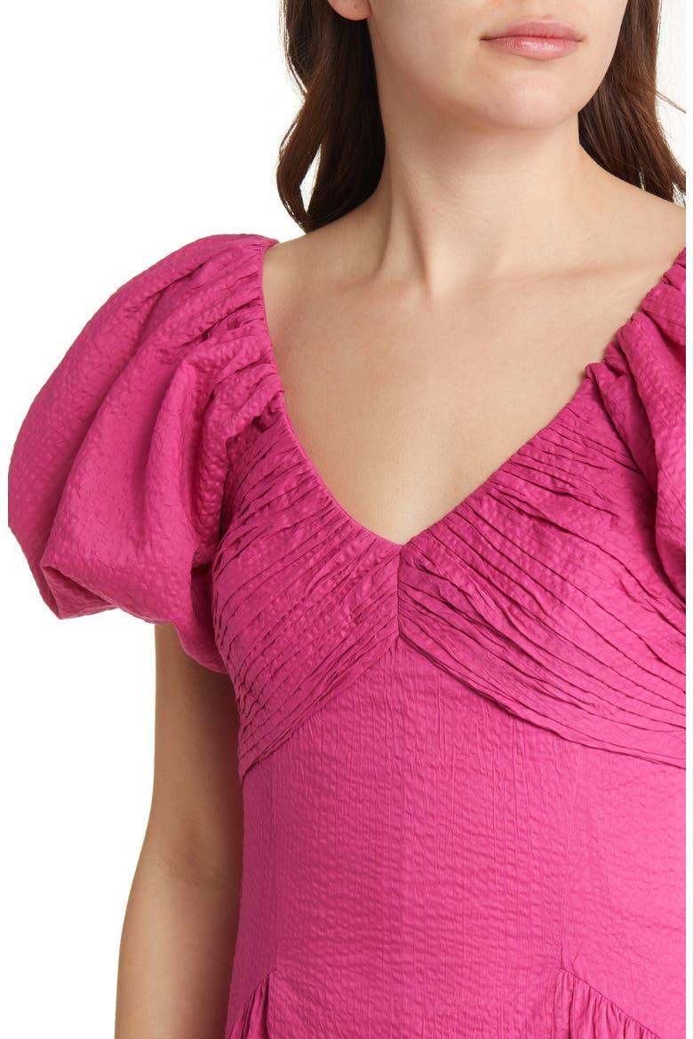 Puff Sleeve High-Low Cotton Dress (Women) | Nordstromrack