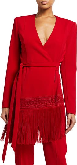 Badgley Mischka Collection Badgley Mischka Fringe Trim Wrap Jacket | Nordstromrack