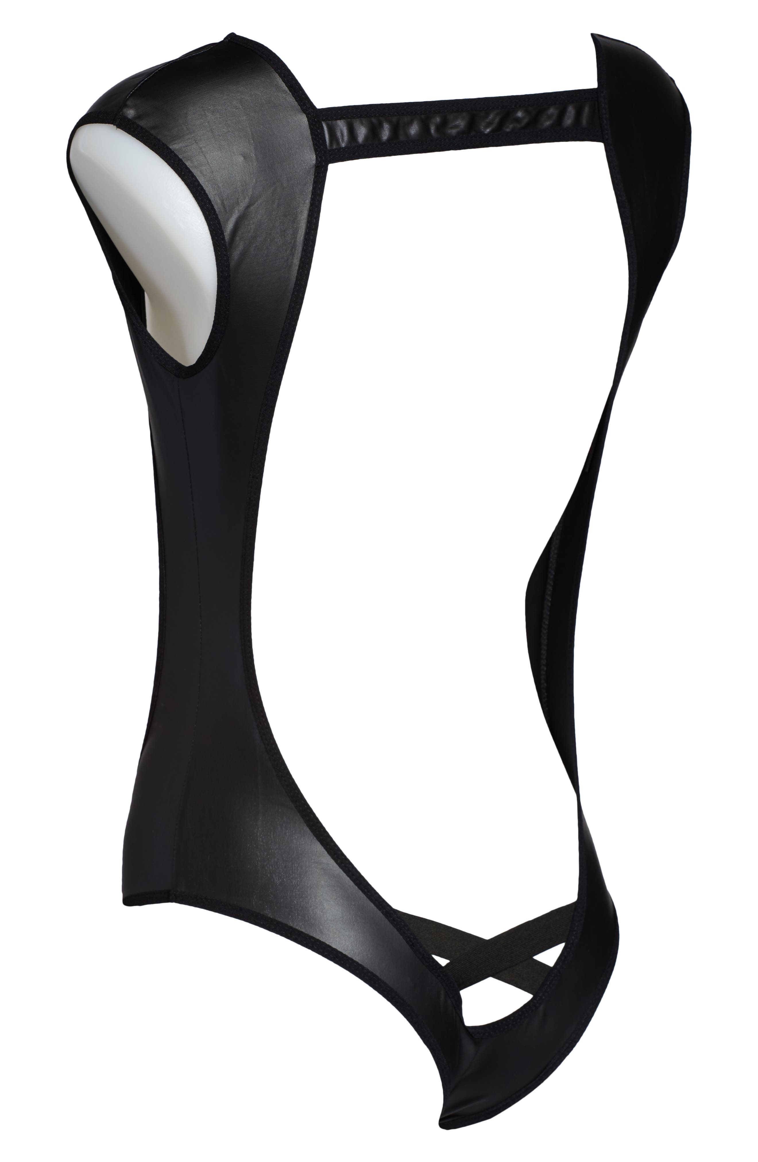 Hauty Open Bust Faux Leather Teddy | Nordstrom