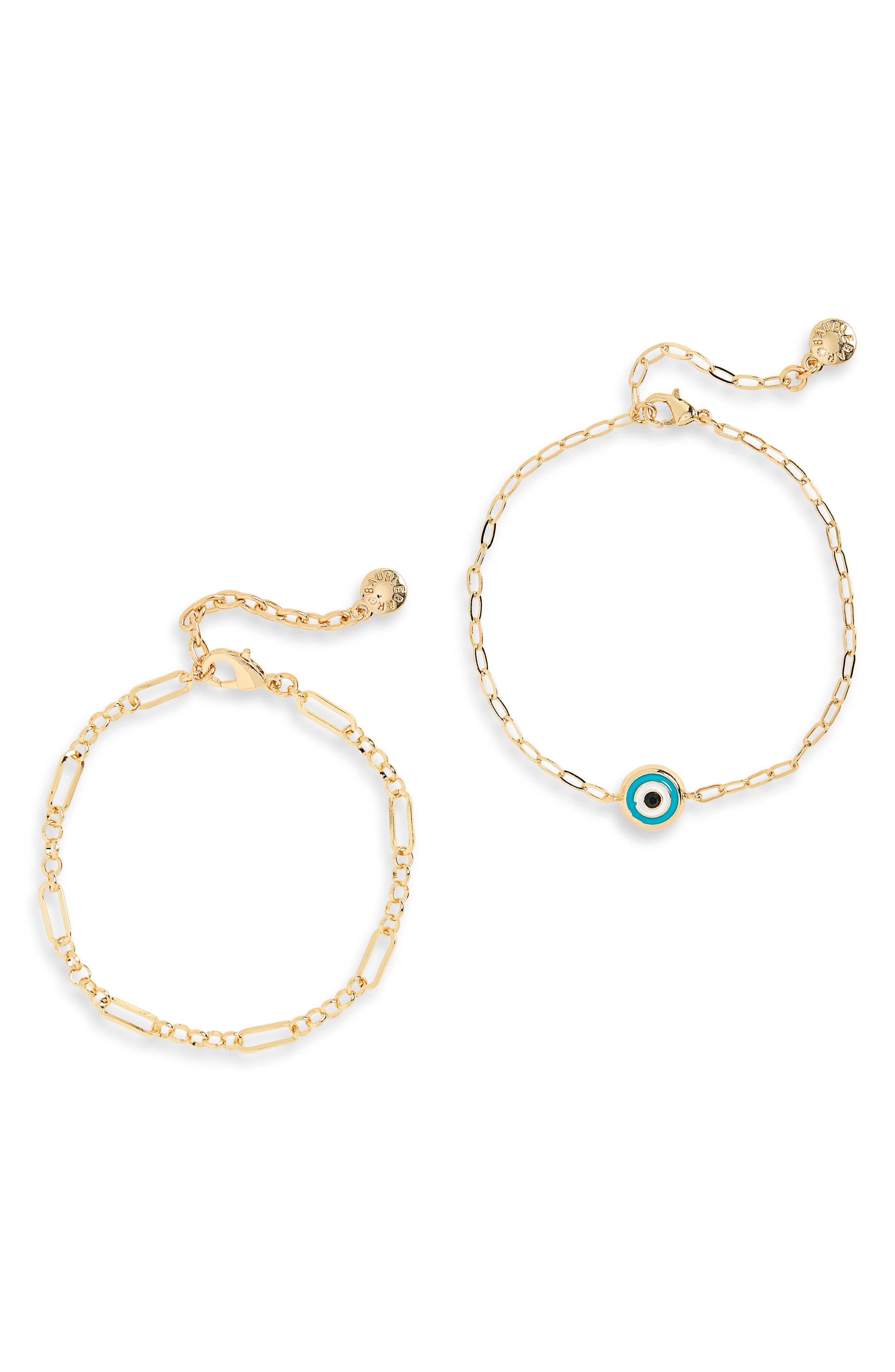 BaubleBar Stay Protected Set of 2 Evil Eye & Chain Bracelets ...