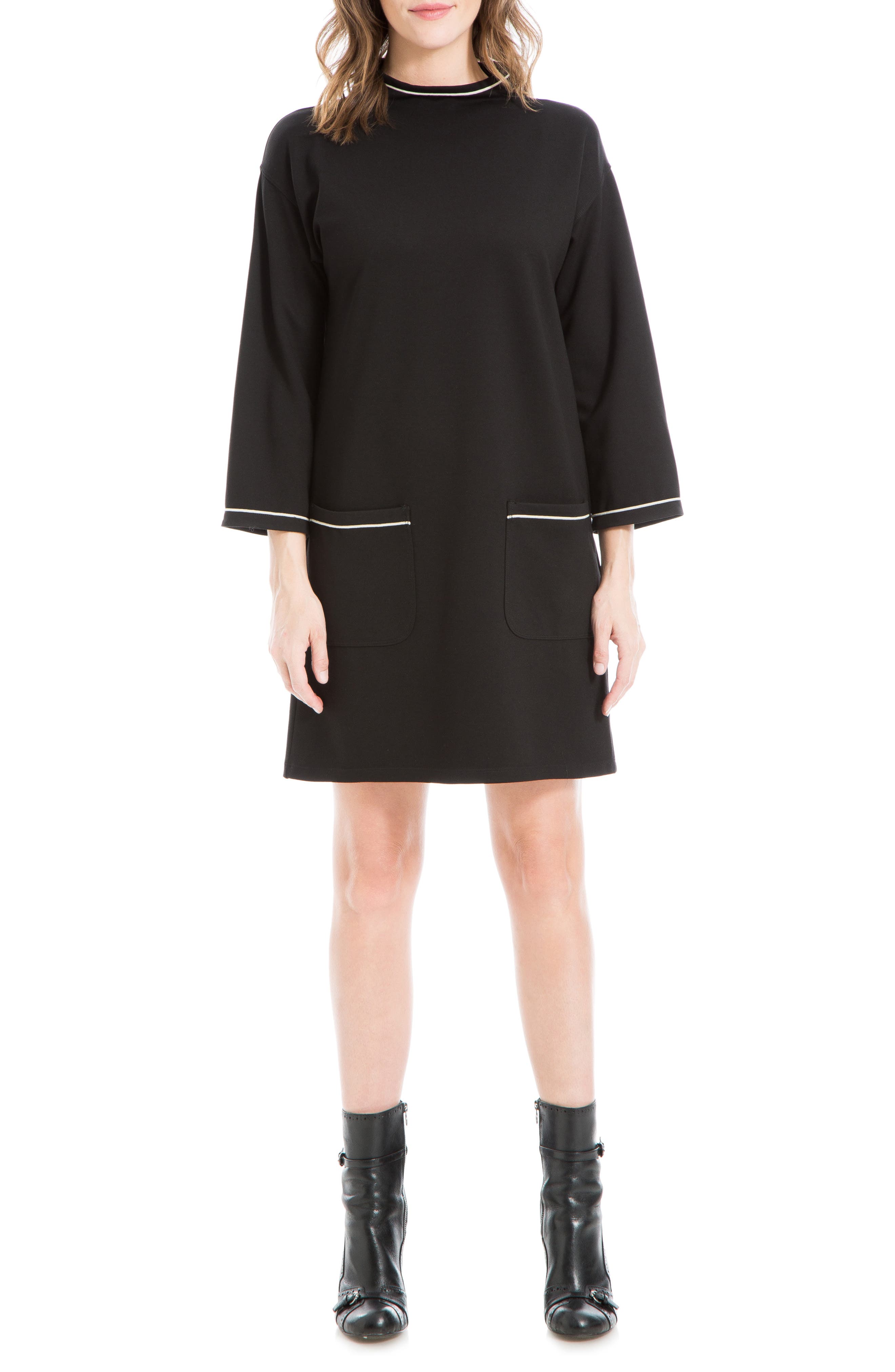 Mock Neck Three-Quarter Sleeve Shift Minidress (Women) | Nordstromrack