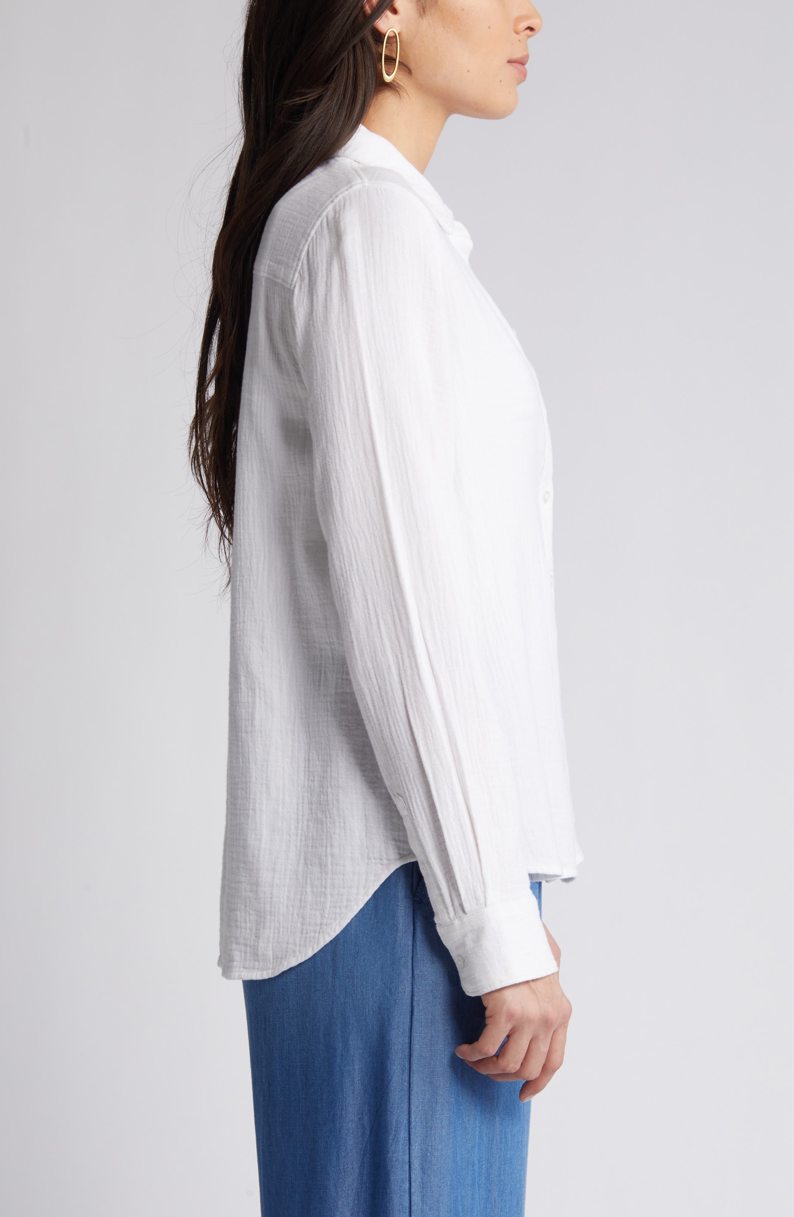 Caslon® Casual Gauze Button-Up Shirt | Nordstromrack