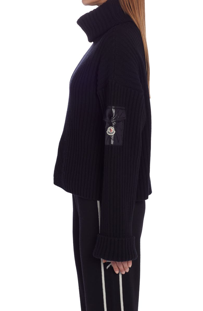 Moncler Patch Pocket Wool Rib Turtleneck Sweater | Nordstrom