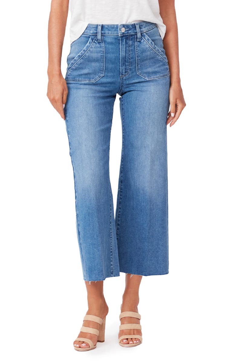 PAIGE Anessa High Waist Raw Hem Flare Leg Jeans | Nordstromrack