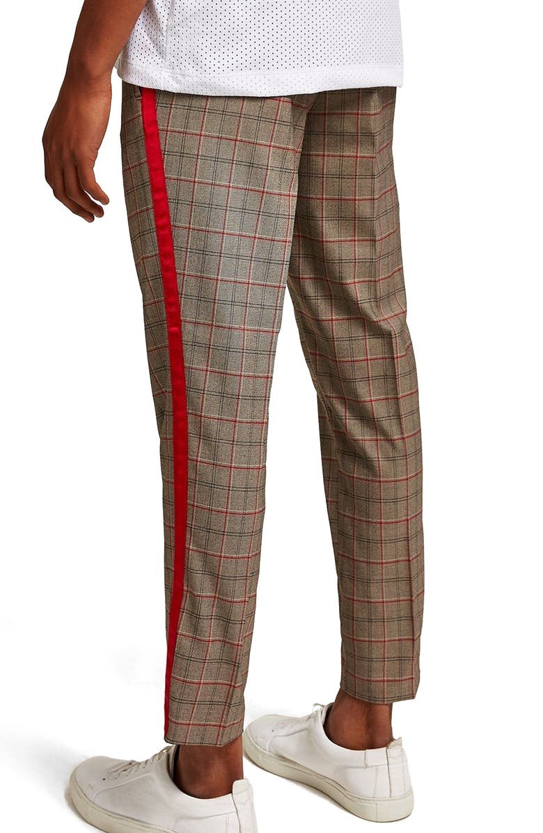 Topman Side Stripe Skinny Fit Cropped Trousers | Nordstrom