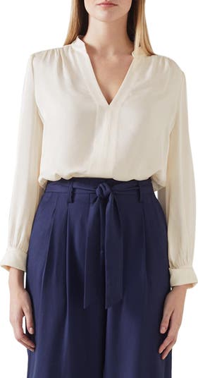 LK Bennett Selina Split Neck Top | Nordstrom
