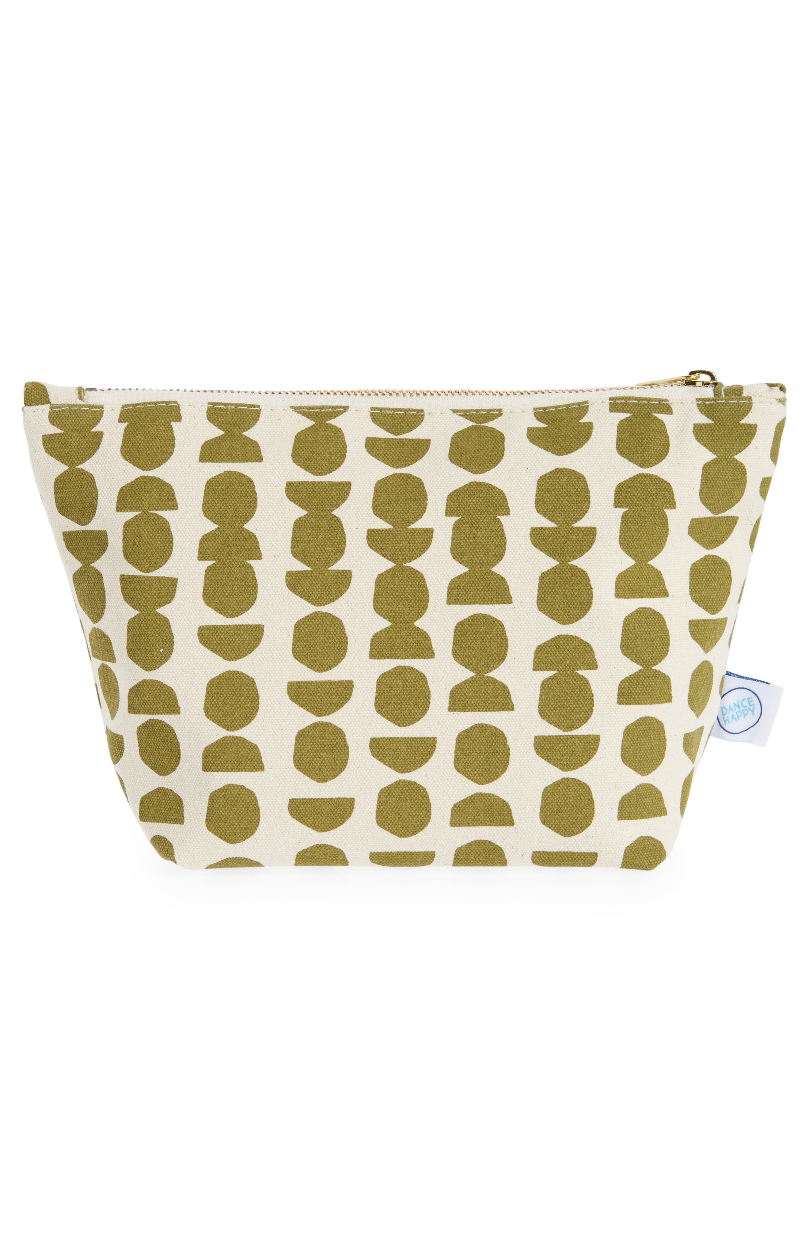 Dance Happy Geometric Print Canvas Zip Pouch | Nordstromrack