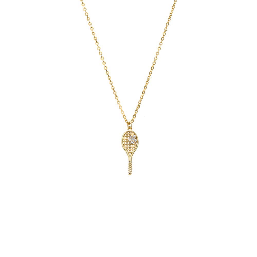 BY ADINA EDEN Mini CZ Flower Tennis Racket Pendant Necklace | Nordstrom