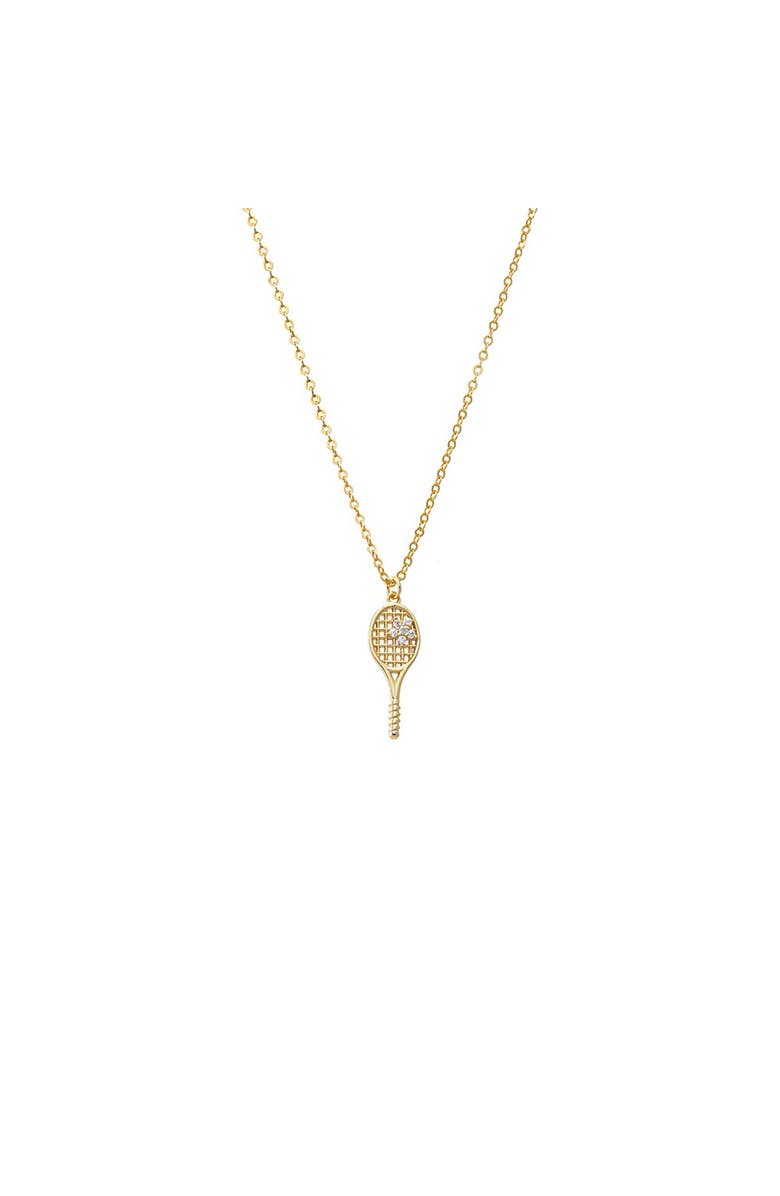 BY ADINA EDEN Mini CZ Flower Tennis Racket Pendant Necklace | Nordstrom