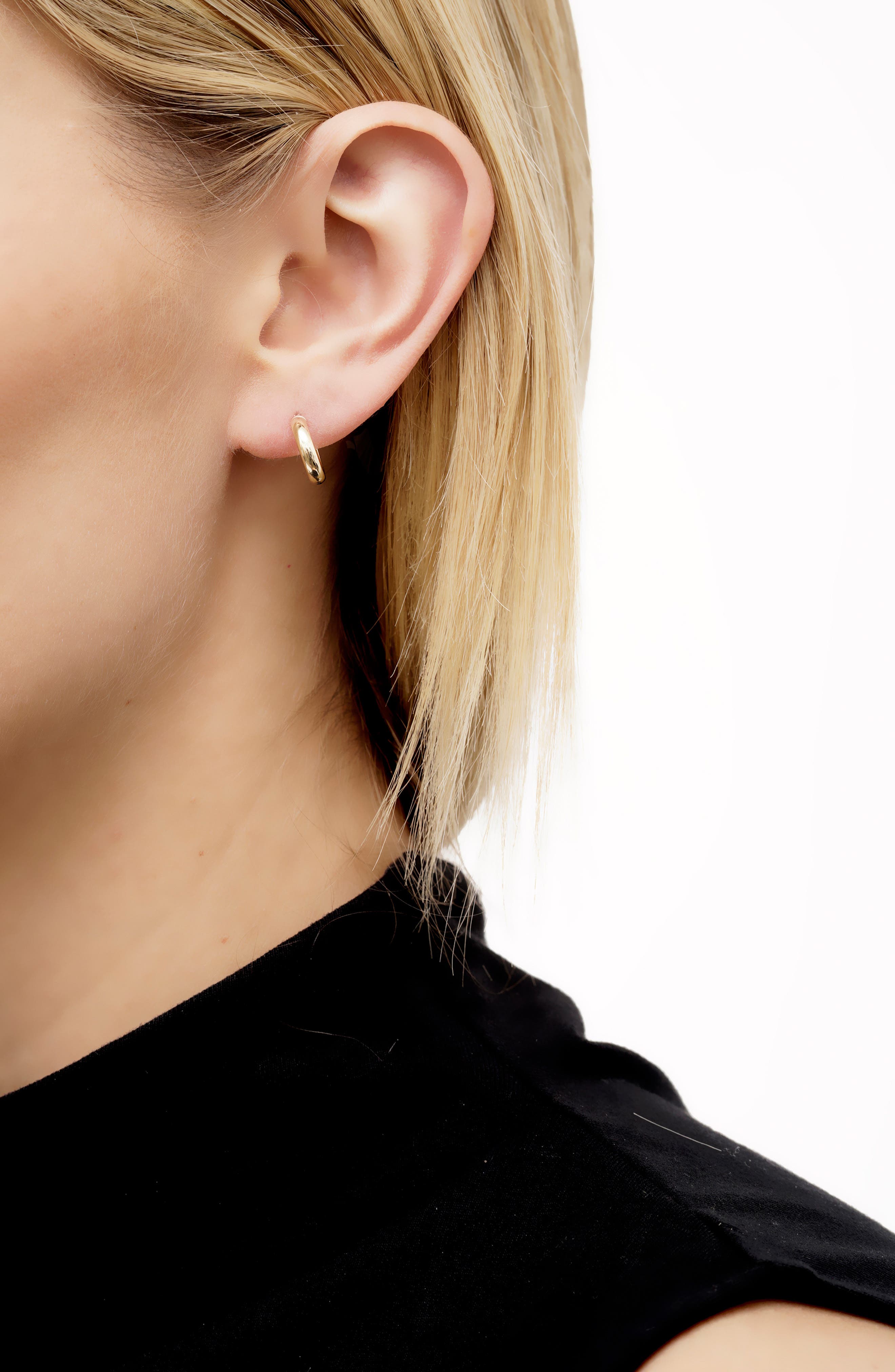 Bony Levy 14K Gold Beveled Edge Huggie Hoop Earrings | Nordstrom