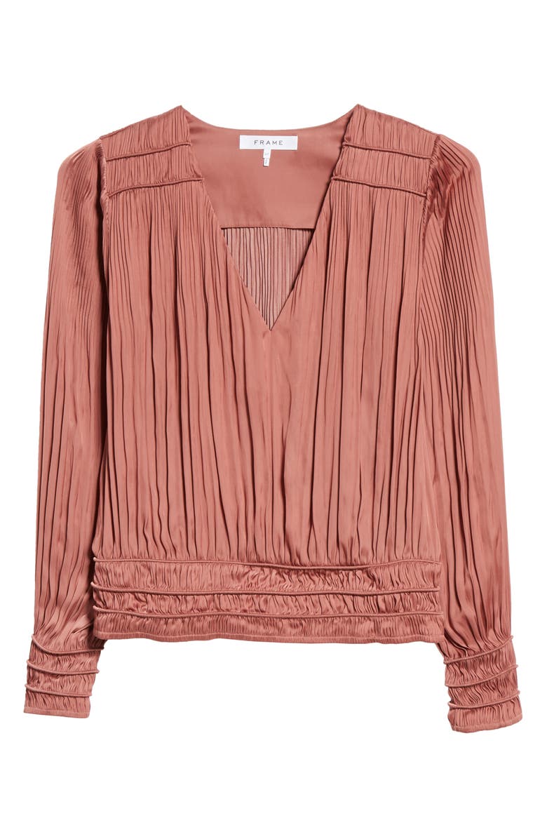 FRAME V-Neck Pleated Top | Nordstromrack