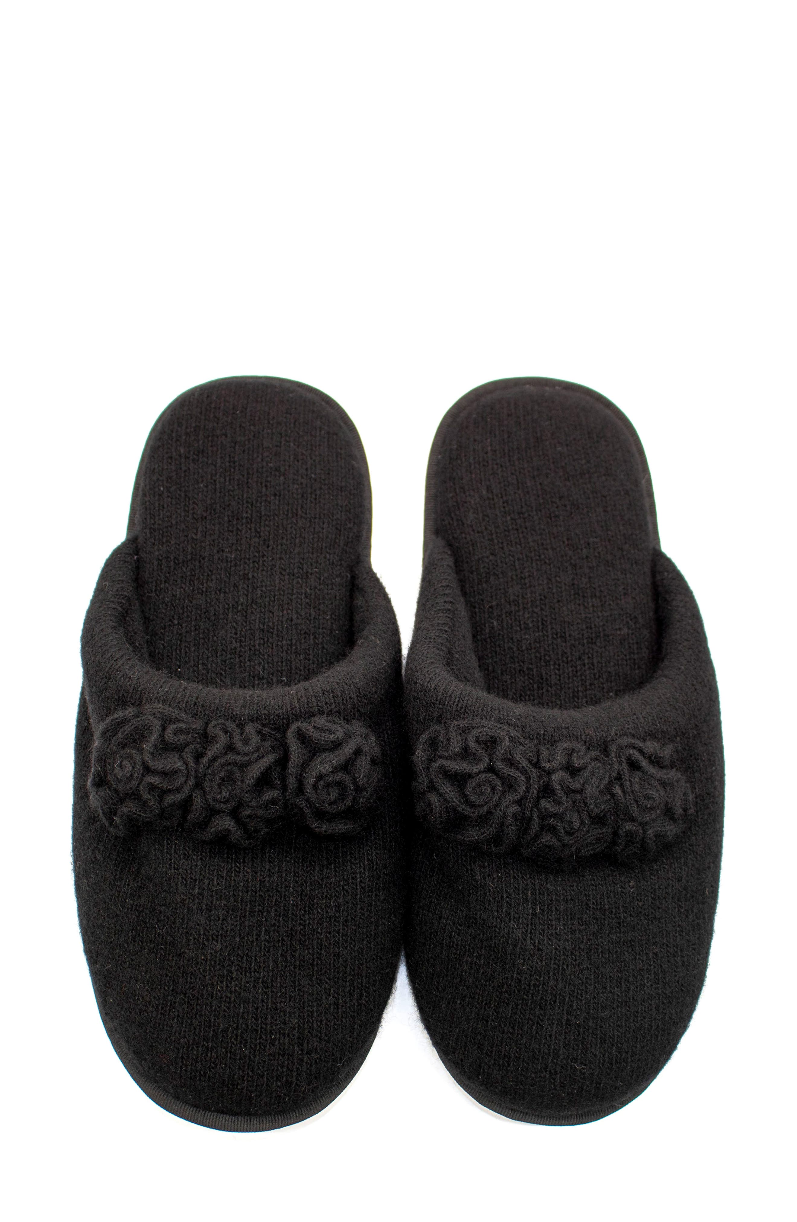 Portolano Flower Trim Cashmere Scuff Slipper (Women) | Nordstromrack
