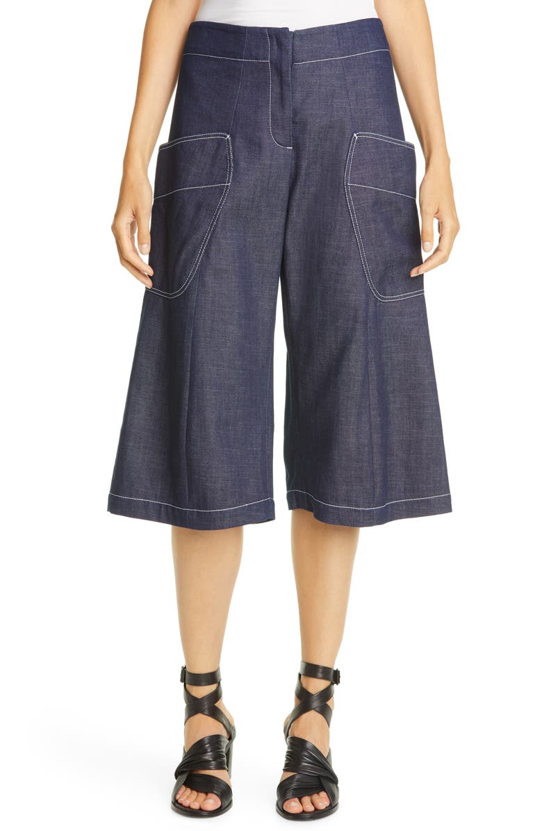Zero + Maria Cornejo Curved Eda Denim Culottes | Nordstrom