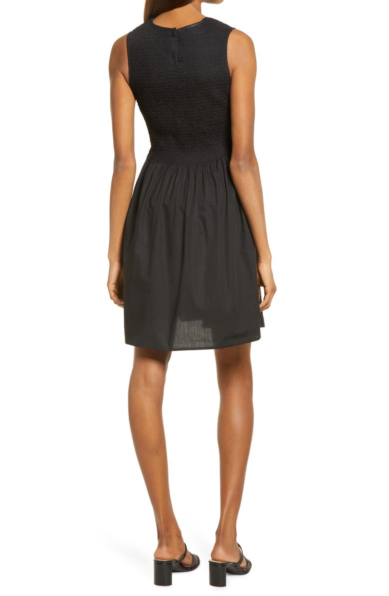 French Connection Rhodes Smocked Sleeveless Cotton Fit & Flare Dress ...