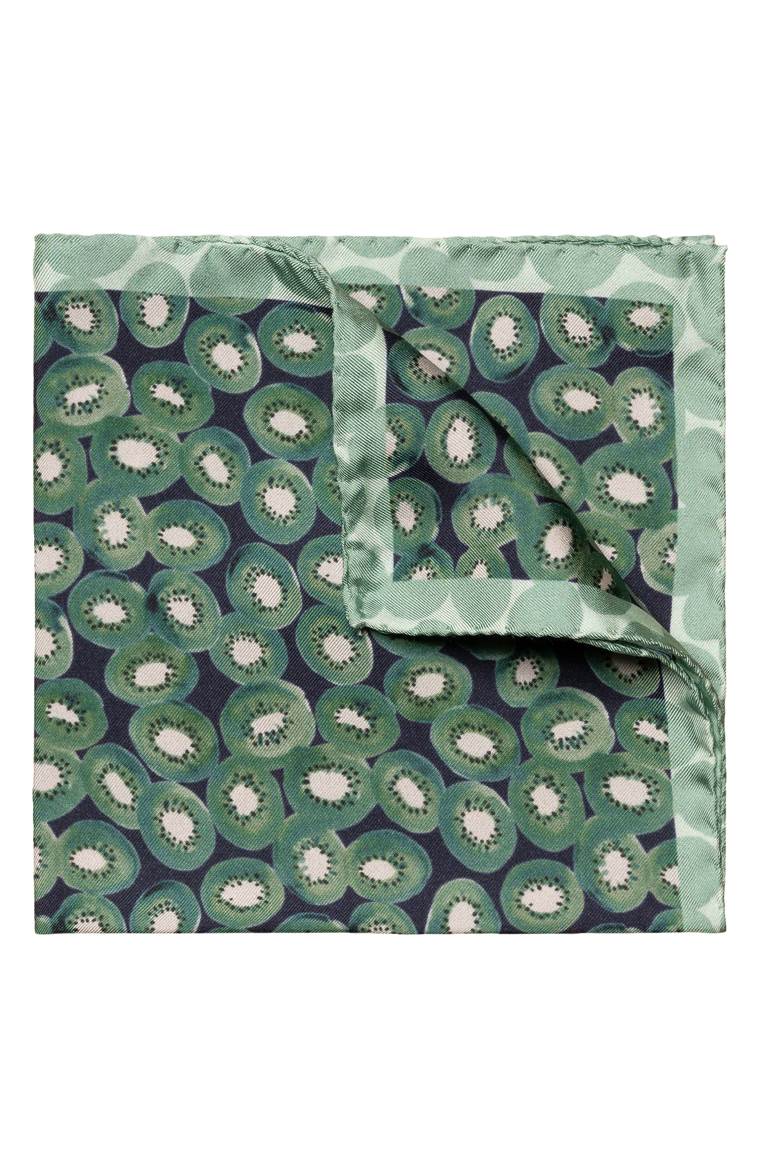 Eton Kiwi Print Silk Pocket Square | Nordstromrack