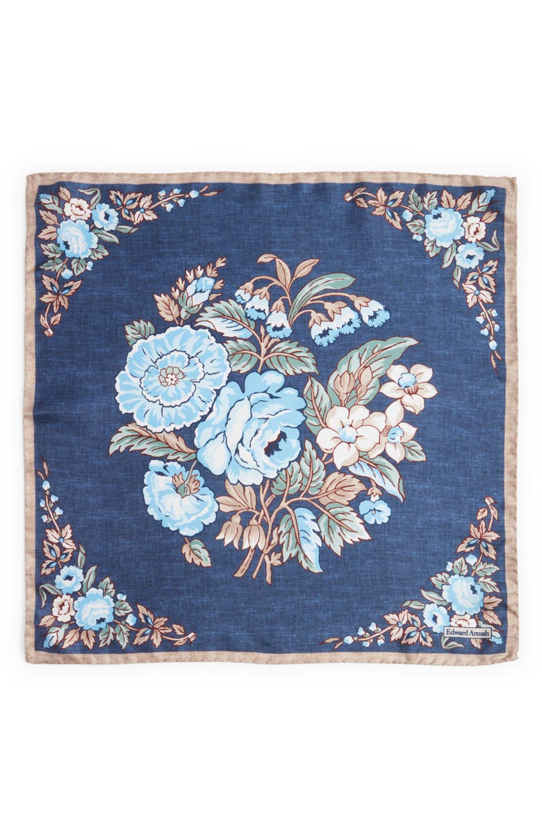 EDWARD ARMAH Quatrefoil Silk Pocket Square | Nordstrom