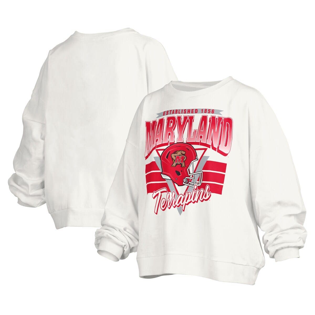 PRESSBOX Women's Pressbox White Maryland Terrapins Janice Retro Logo ...