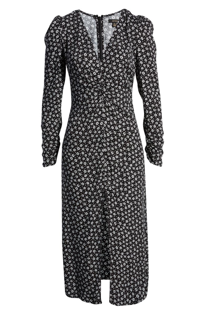 AFRM Madsen Ruched Long Sleeve Midi Dress | Nordstromrack