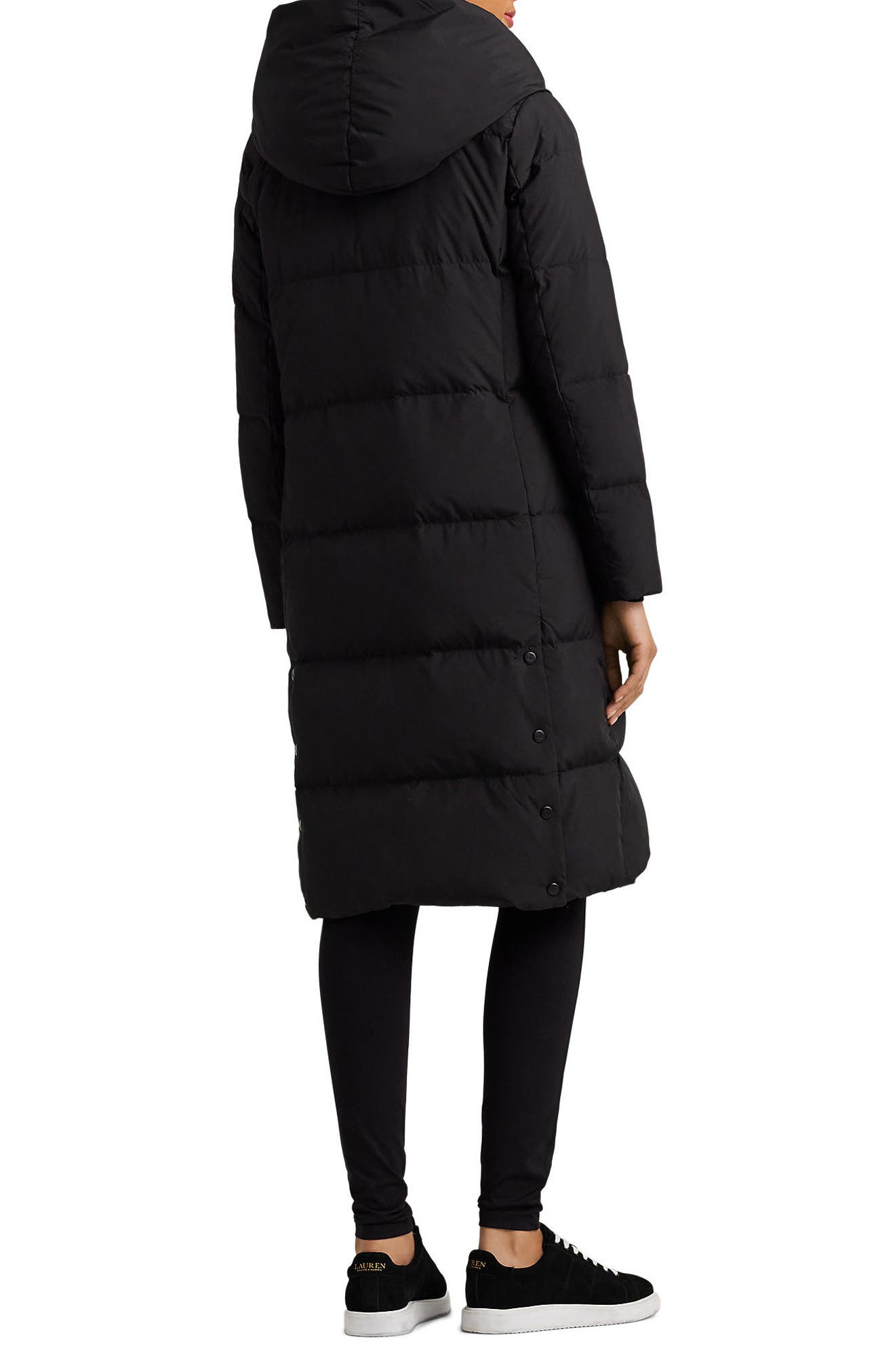 Lauren Ralph Lauren Pillow Hood Longline Down & Feather Jacket | Nordstrom