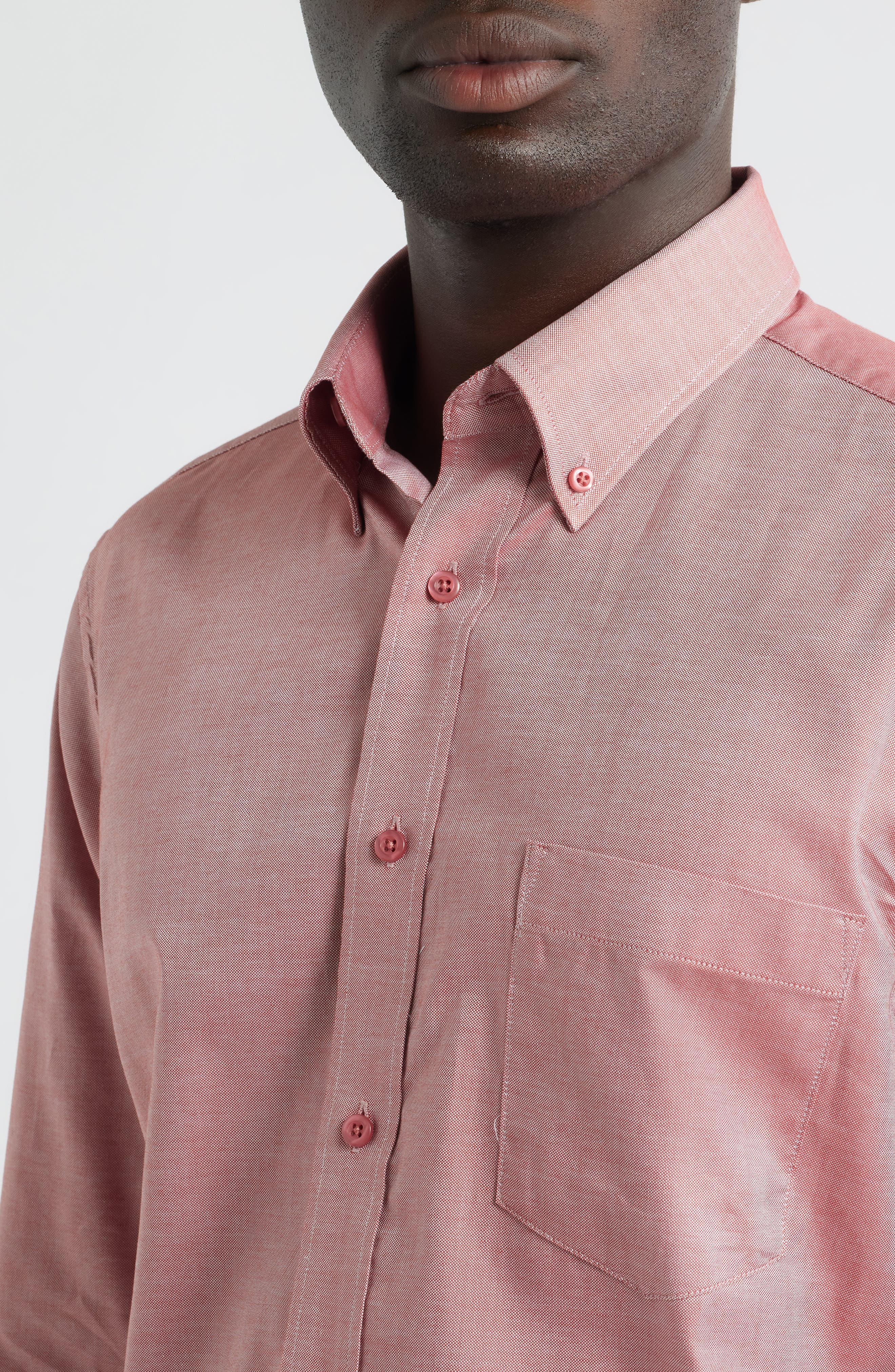 EAGLE Regular Fit Red Cotton Button-Down Oxford Shirt | Nordstrom