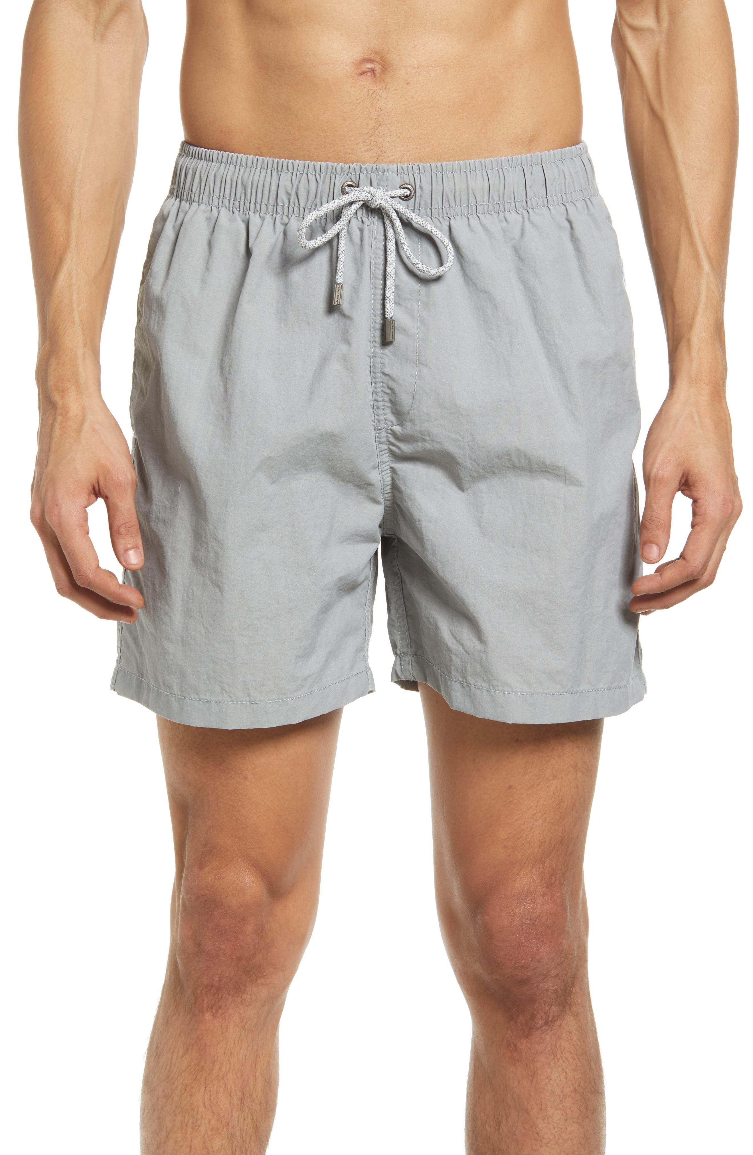 Vintage Summer Solid Washed Water Repellent Swim Trunks (Men ...