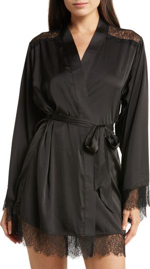 KILO BRAVA Satin Charmeuse & Lace Robe | Nordstrom