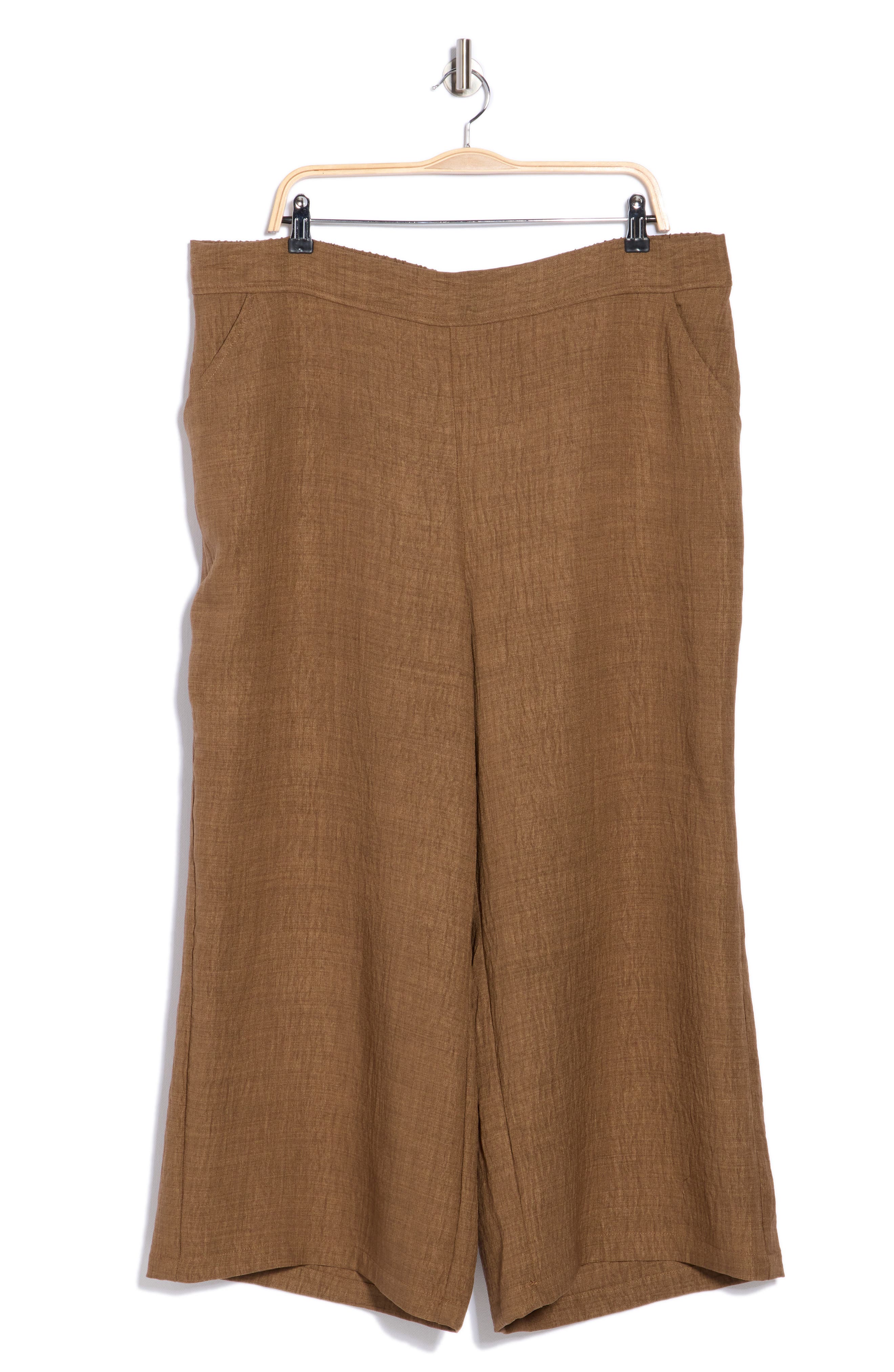 MAX STUDIO Textured Wide Leg Crop Pants | Nordstromrack