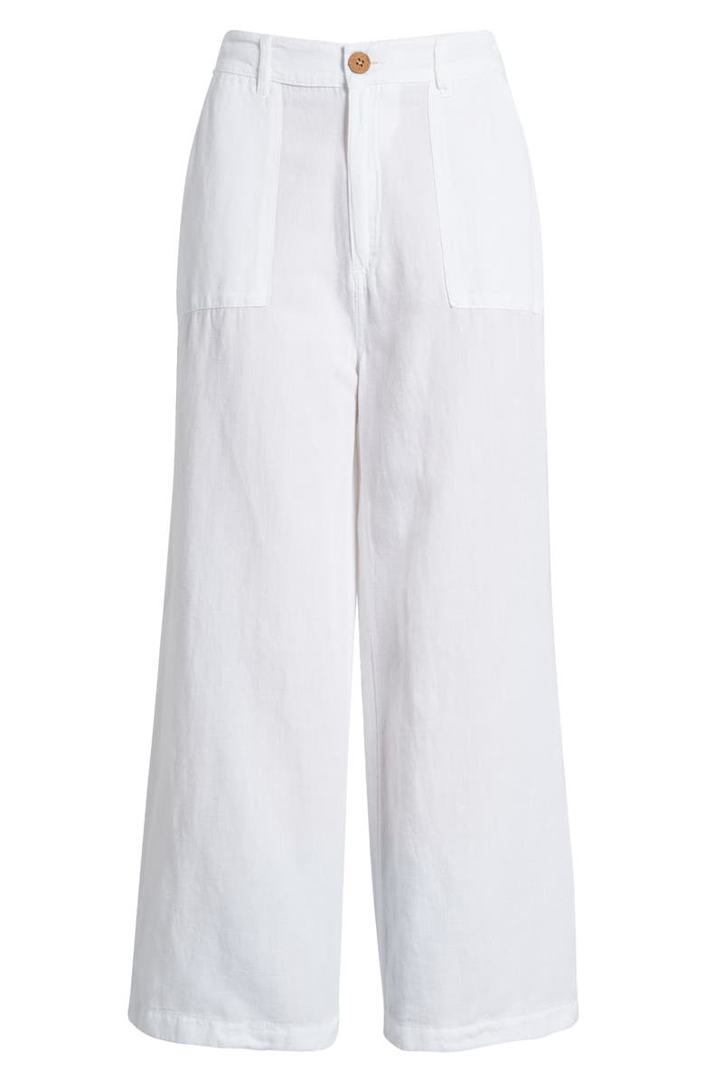 Rip Curl Crop Wide Leg Linen & Cotton Pants | Nordstromrack